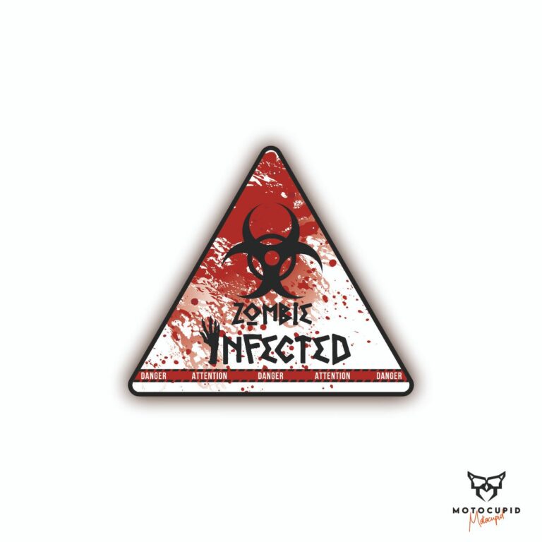 Zombie Infected Triangle Sticker - Motocupid