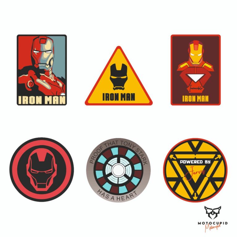 Iron Man Combo Stickers - Motocupid