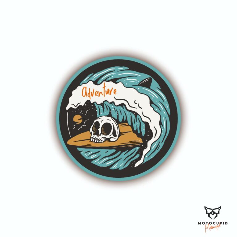 Adventure Skull Stickers - Motocupid
