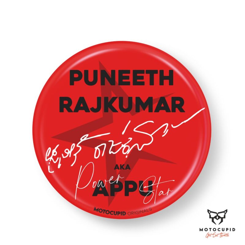 Puneeth Rajkumar Sign Pin Badge from Motocupid