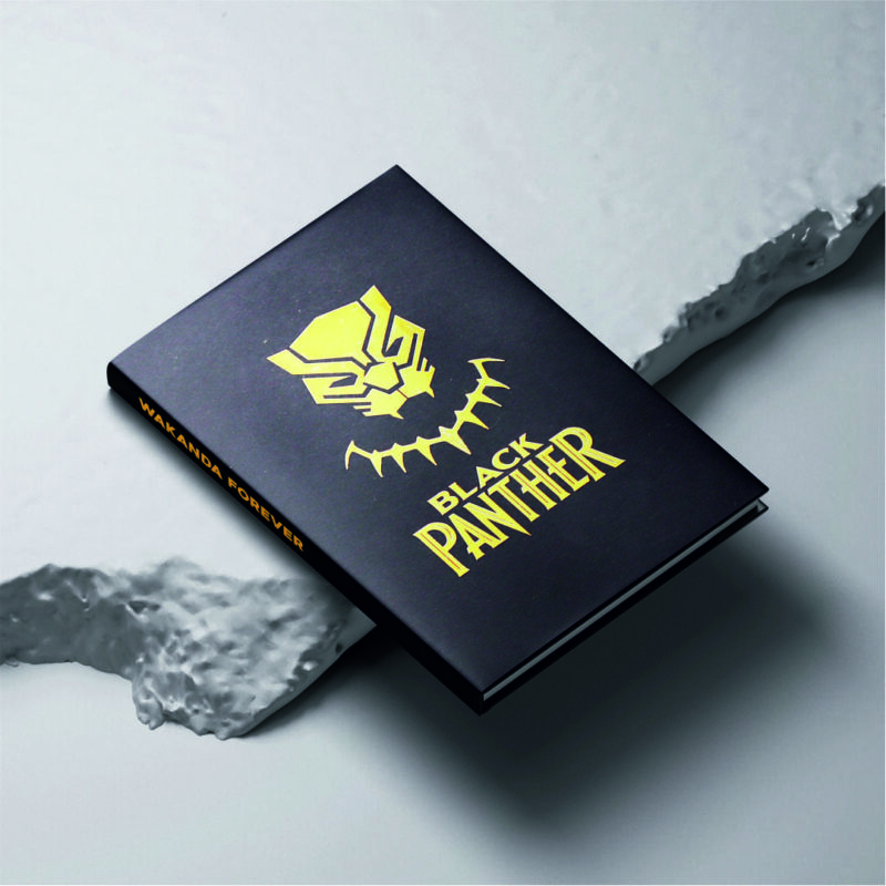 Black Panther Gold Electroplated A5 Notebook - Dot Grid