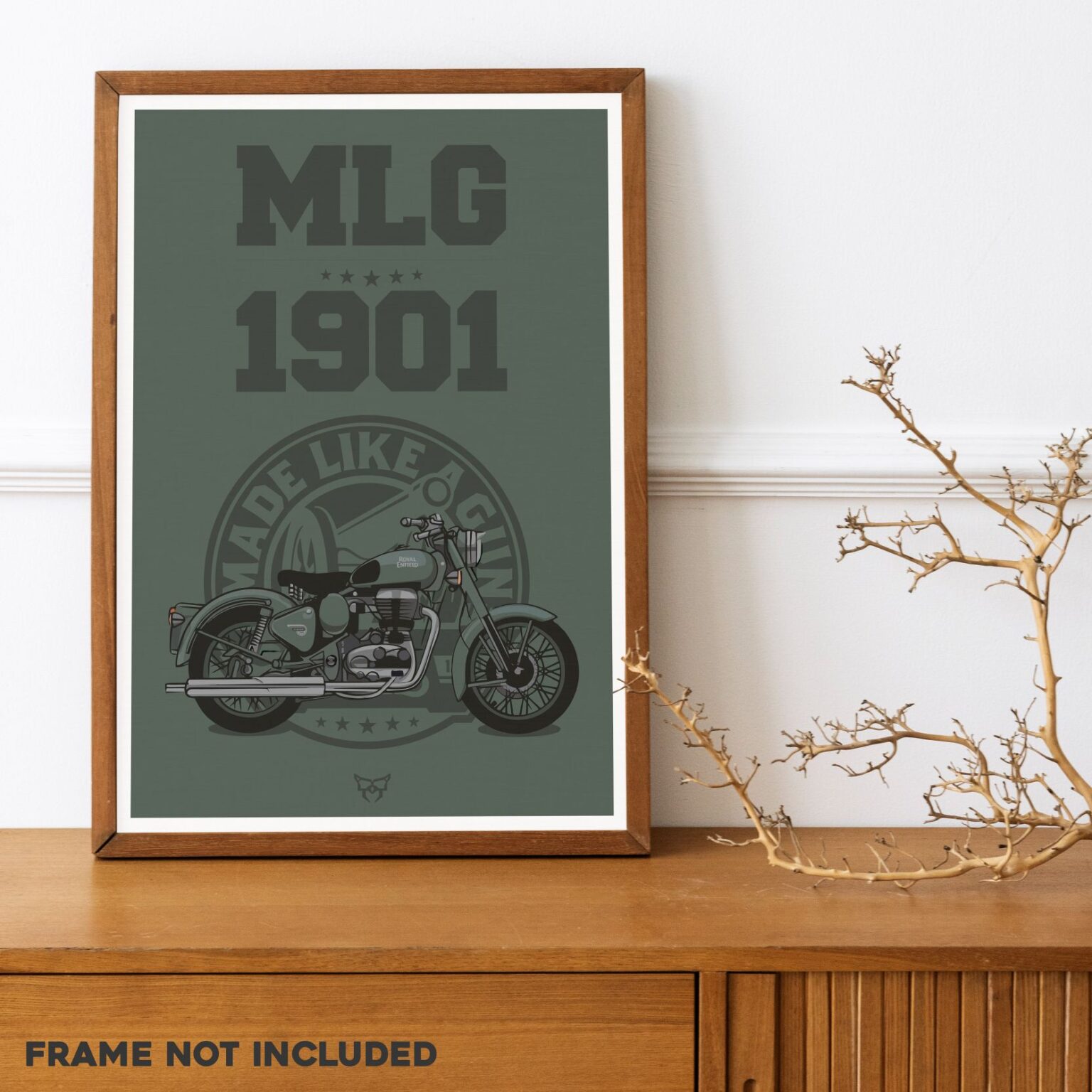 Royal Enfield Made Like A Gun Since 1901 A3 poster - Motocupid