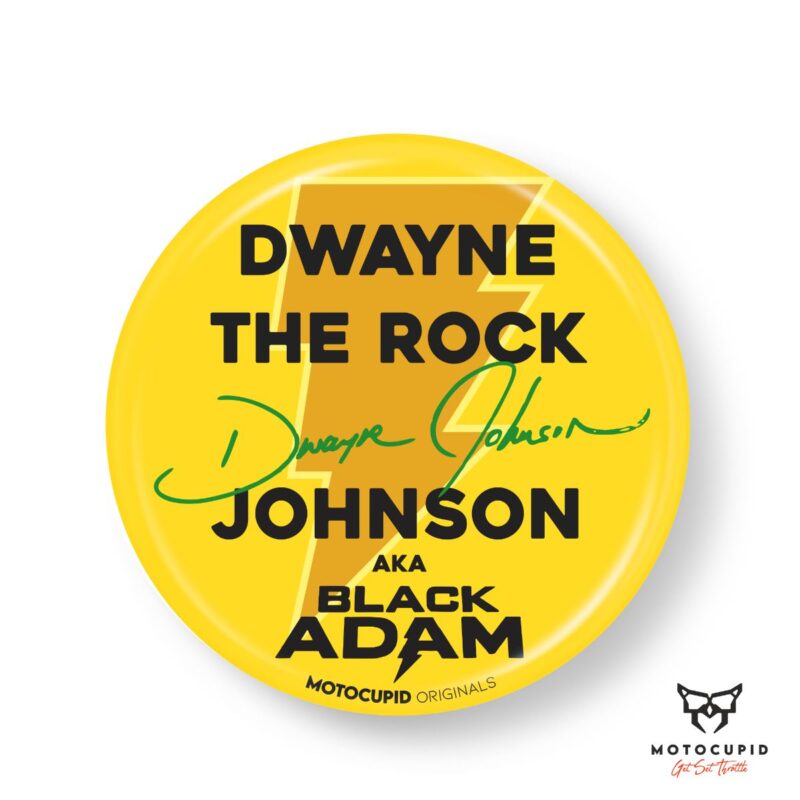Black Adam Dwayne Johnson Sign Pin Badges - Motocupid