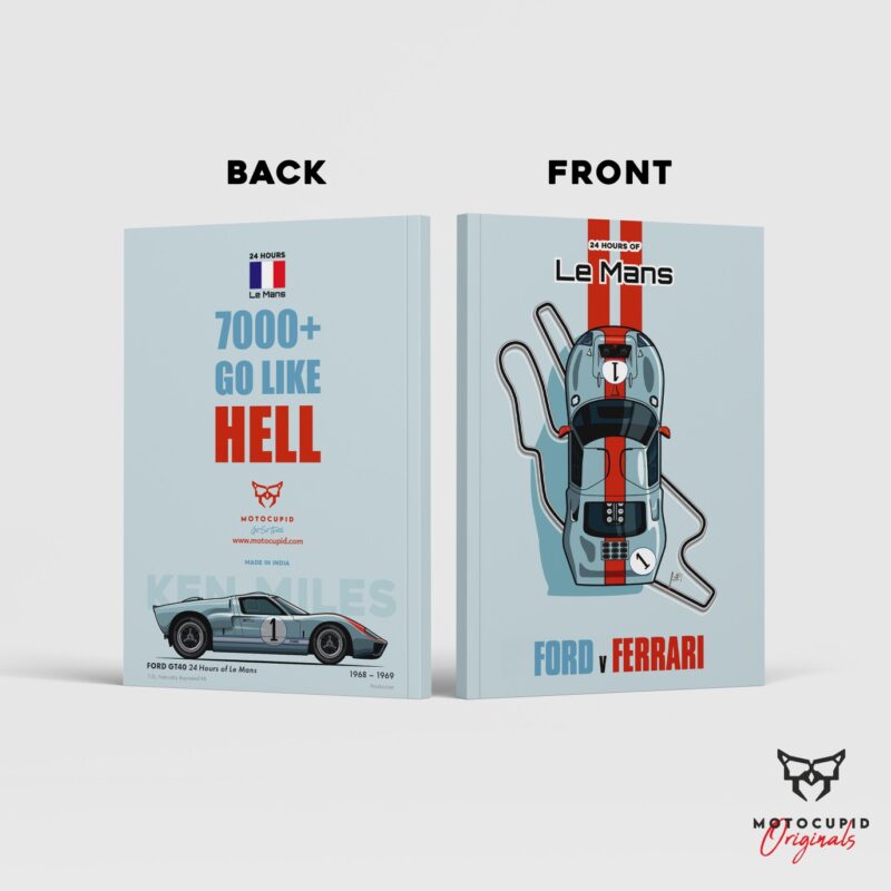 Ford VS Ferrari A5 Note book – Plain White Paper - Motocupid