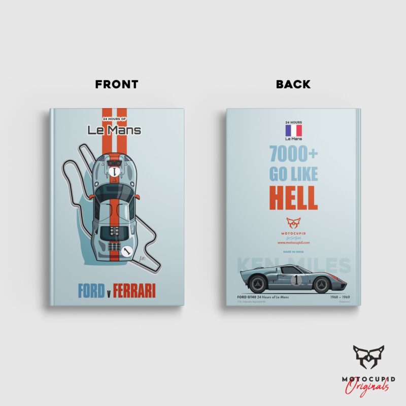 Ford VS Ferrari A5 Hard Bound Note book – Plain White Paper - Motocupid