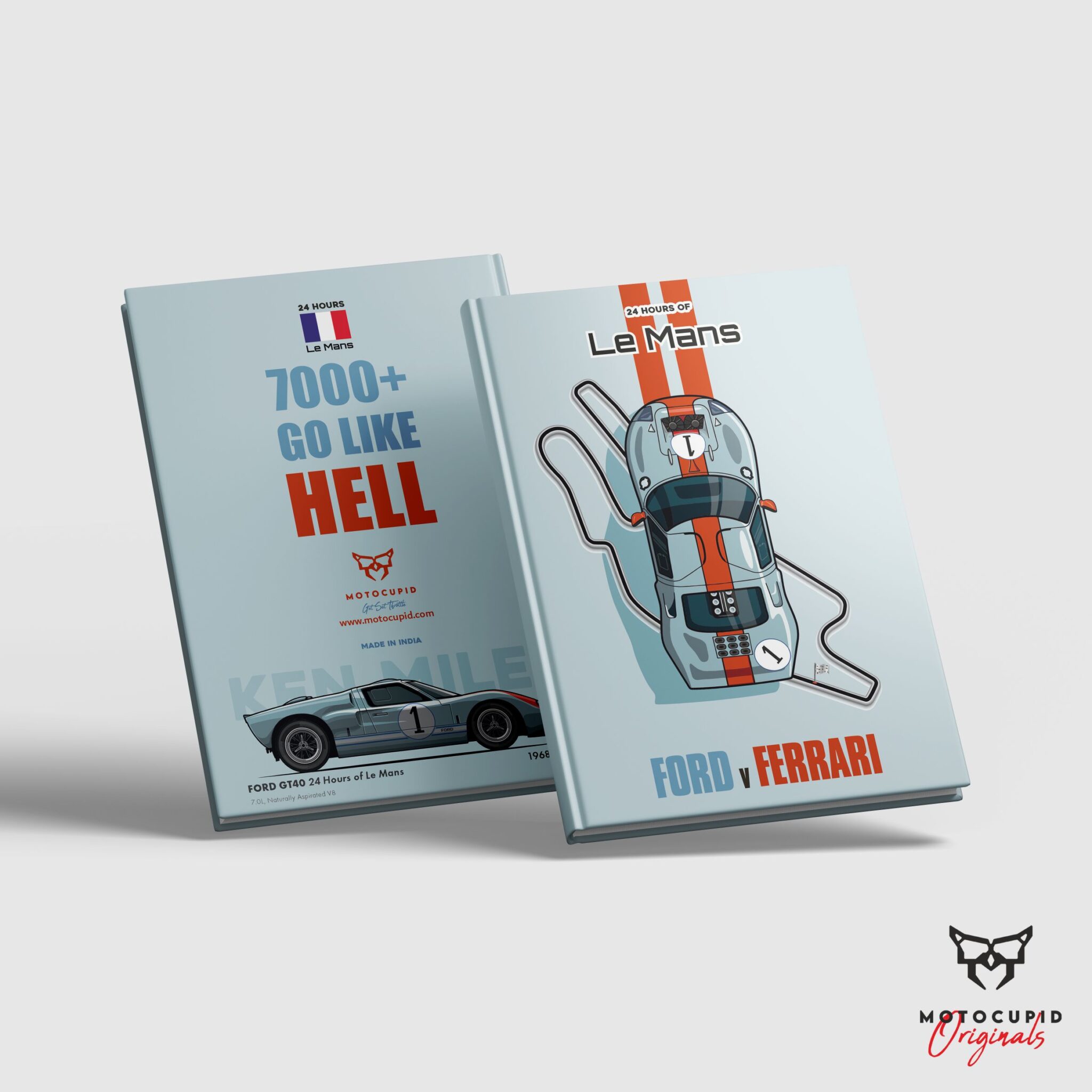 Ford VS Ferrari A5 Hard Bound Note book – Plain White Paper - Motocupid