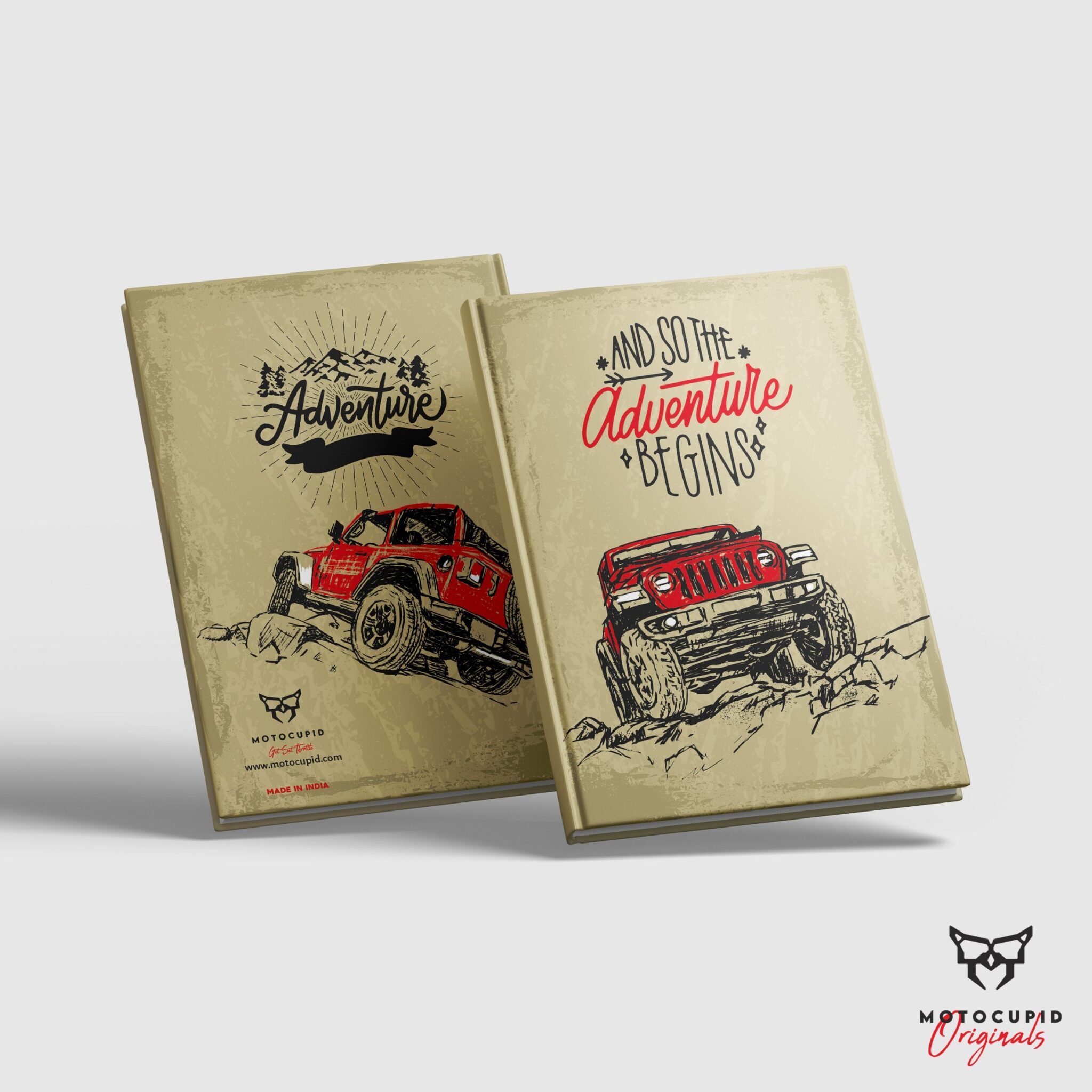 Jeep Adventure A5 Hard Bound Note book – Plain White Paper - Motocupid